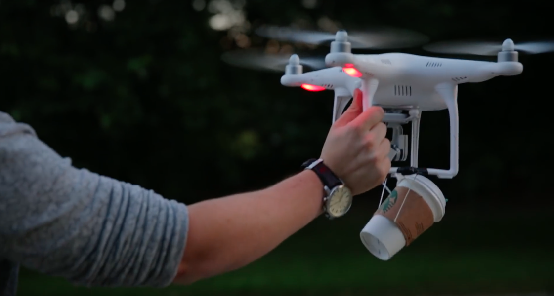 This Guy Picked Up His Starbucks Order with a Drone (Video) - Thrillist