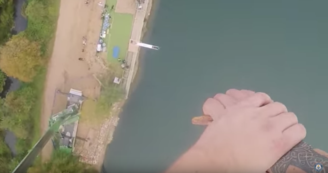 Bungee Jump Tea Dunk: Man Sets Guinness World Record from Cookie Dunk ...