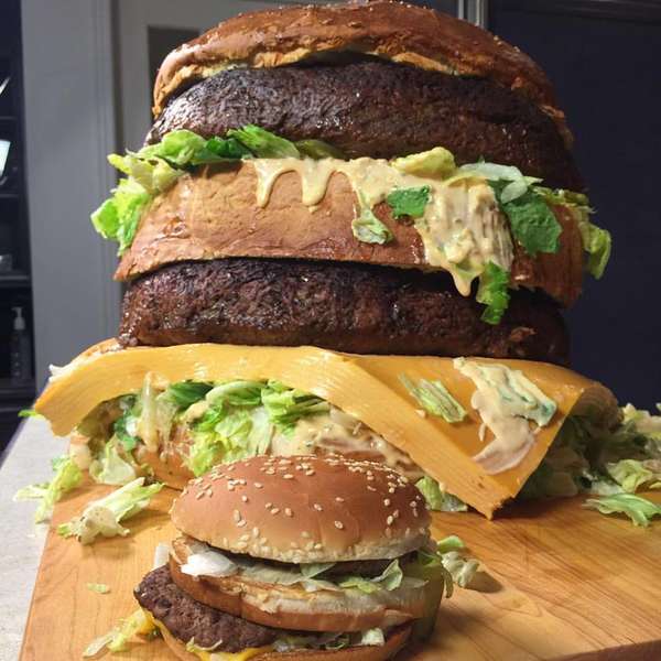 See a 100 Pound McDonald's Big Mac in New Epic Meal Time Video - Thrillist