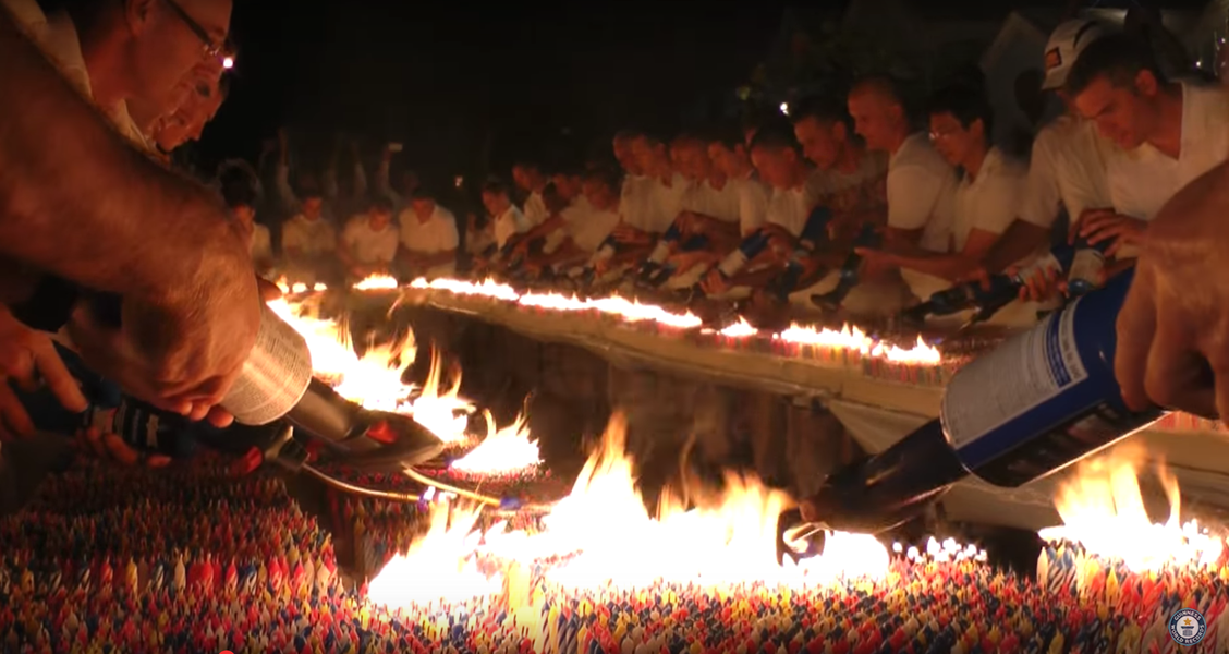 Birthday Cake with 72,000 Lit Candles Sets New Guinness World Record ...