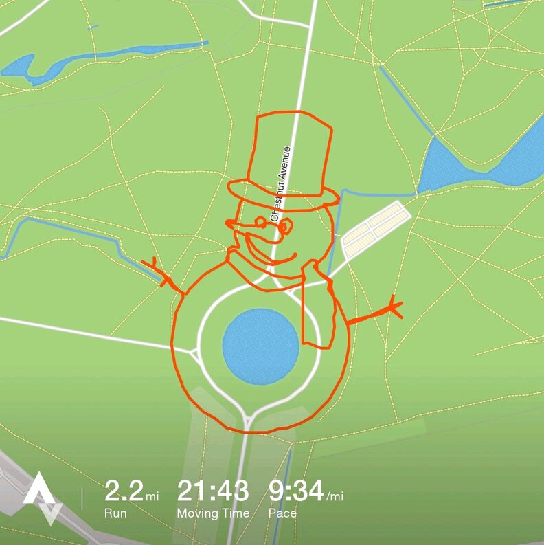 This Guy Draws Huge Festive Doodles with GPS Running Trails - Thrillist
