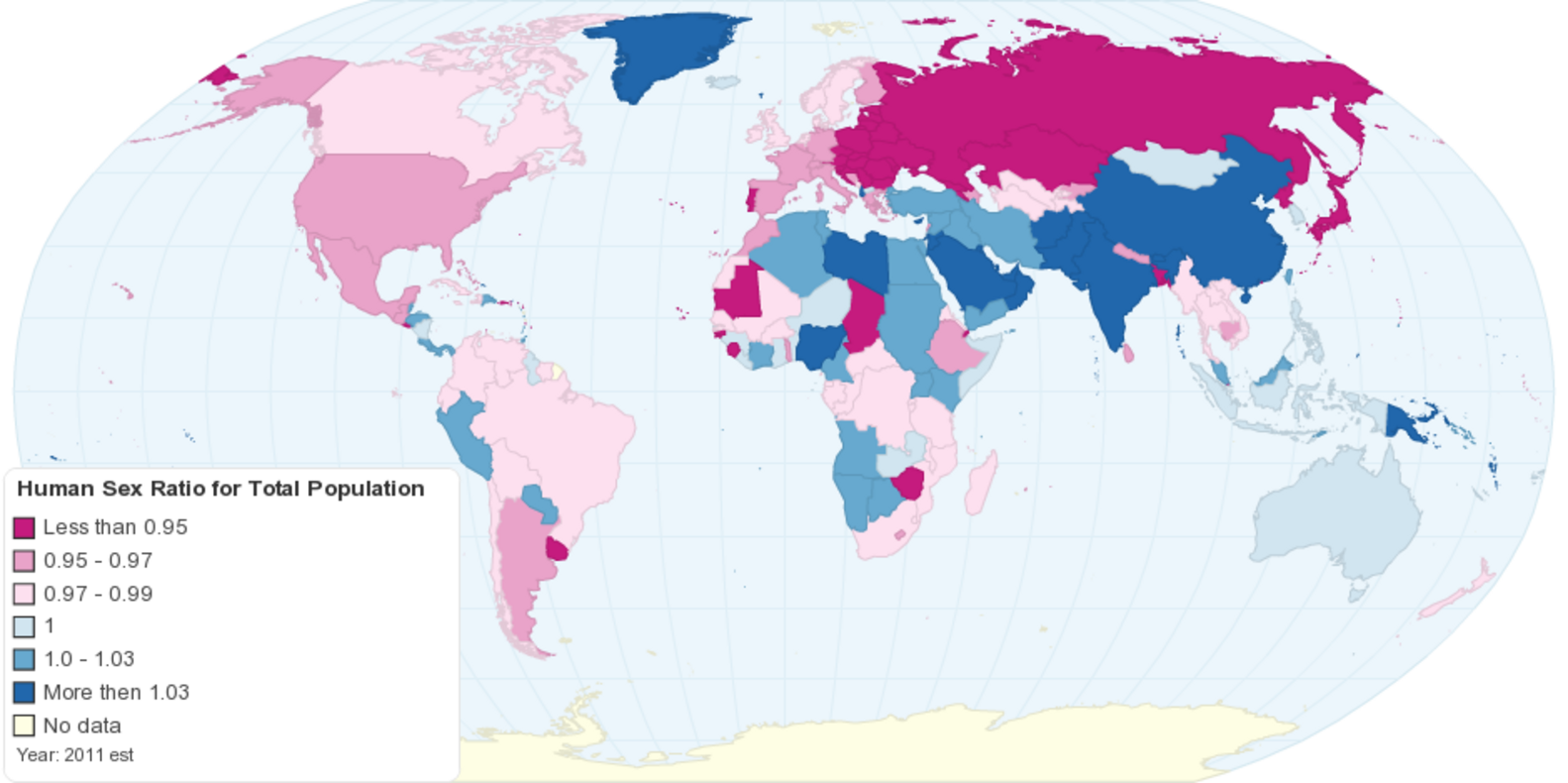 Here's Every Country's Male-to-Female Ratio - Thrillist