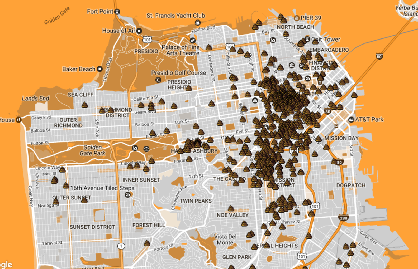 Human Wasteland Map Plots All of San Francisco's Poop - Thrillist