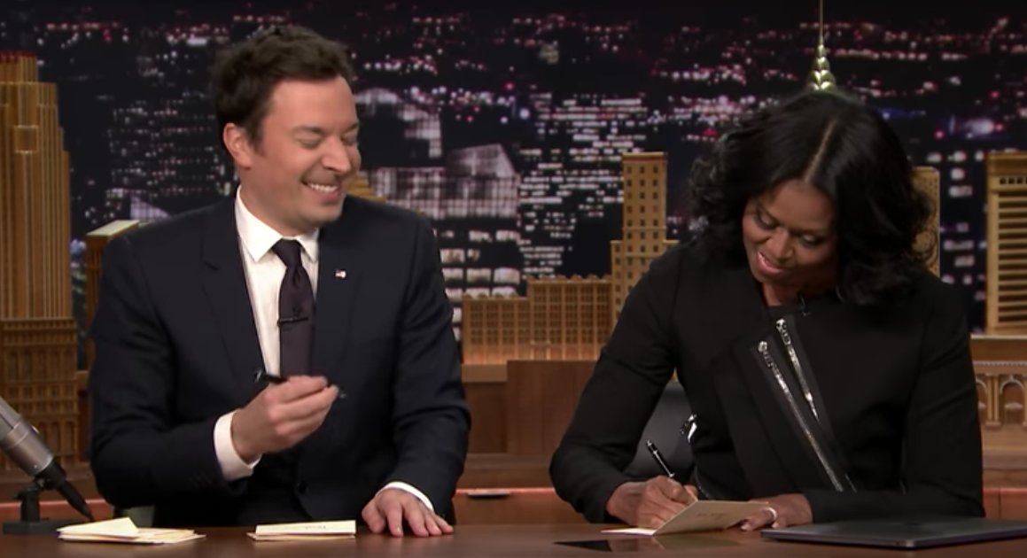 Michelle Obama Did Thank You Notes on Jimmy Fallon - Thrillist