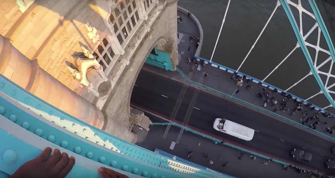 GoPro Video of Man Scaling London's Tower Bridge Is Instant Anxiety ...