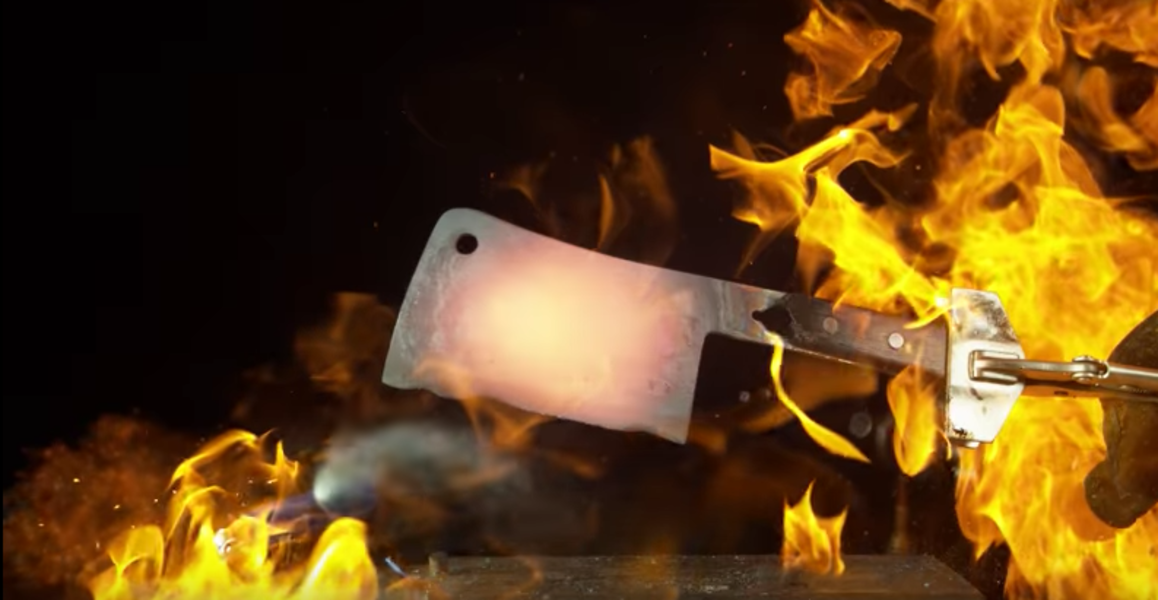 This 2000 Degree Cleaver Smashing a Lighter Is Intense and Beautiful ...