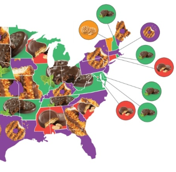 Influenster Map Shows America's Favorite Girl Scout Cookies - Thrillist