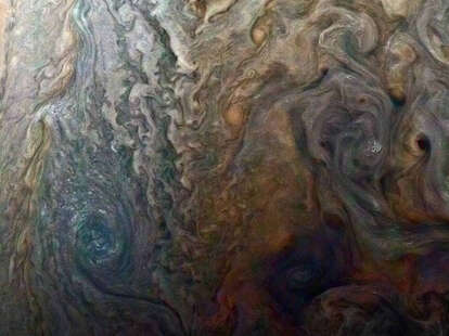 Enhanced Juno Image Shows Jupiter's Swirling Storms in Color - Thrillist