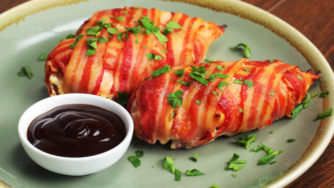 How to Make Bacon Wrapped Jalapeno Popper Chicken Recipe - Thrillist