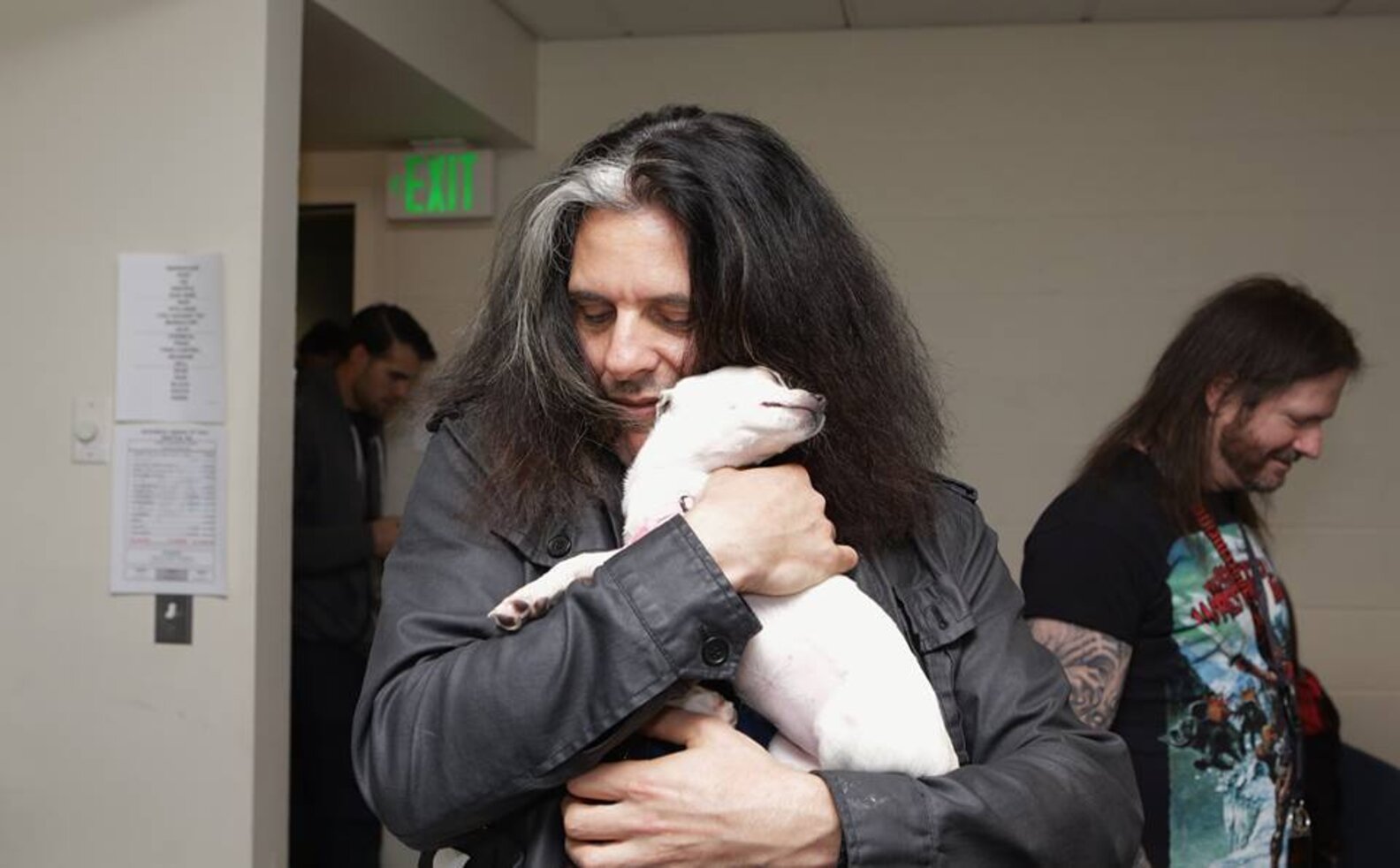 Heavy Metal Rockers Cuddle Shelter Puppies Backstage Before Show - The Dodo