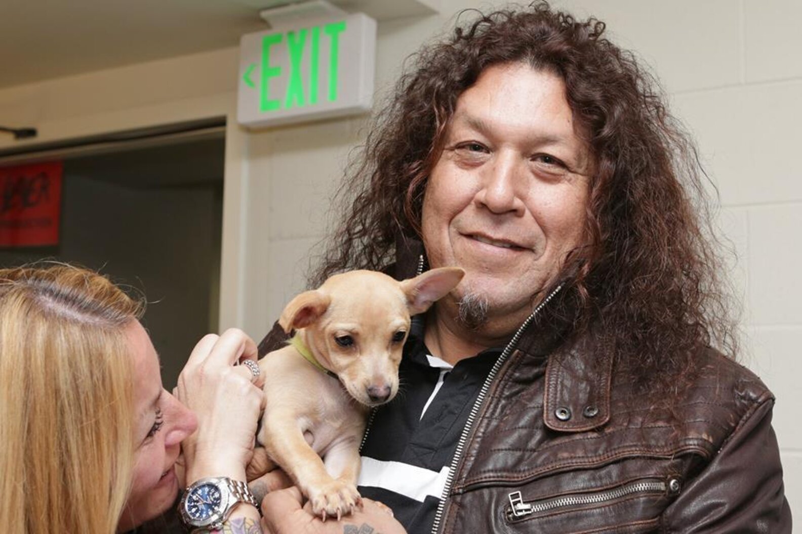 Heavy Metal Rockers Cuddle Shelter Puppies Backstage Before Show - The Dodo