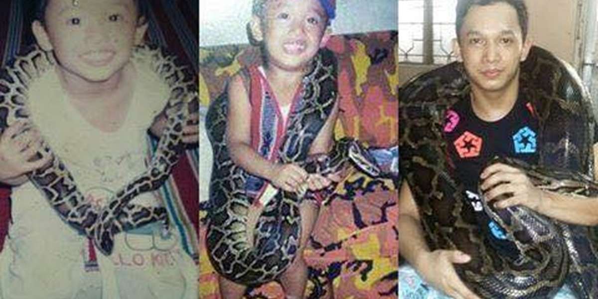 Photos Show A Boy And His Snake Growing Up Together - The Dodo