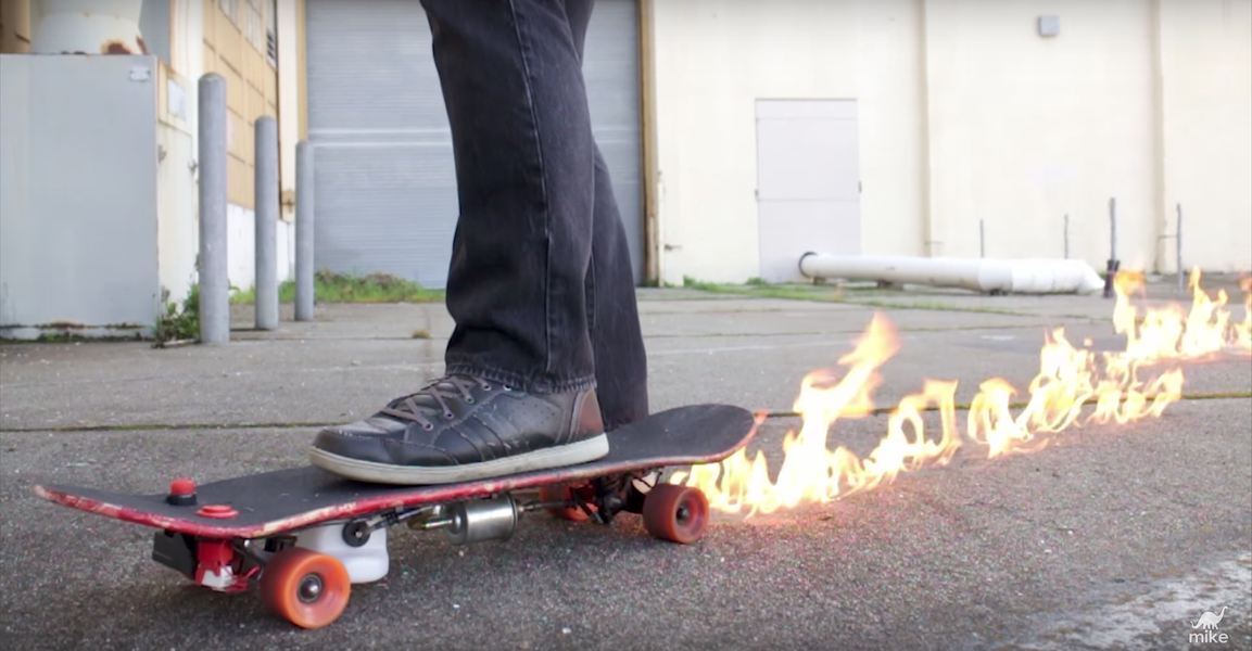Man Custom-Builds Flamethrower Skateboard: Video - Thrillist