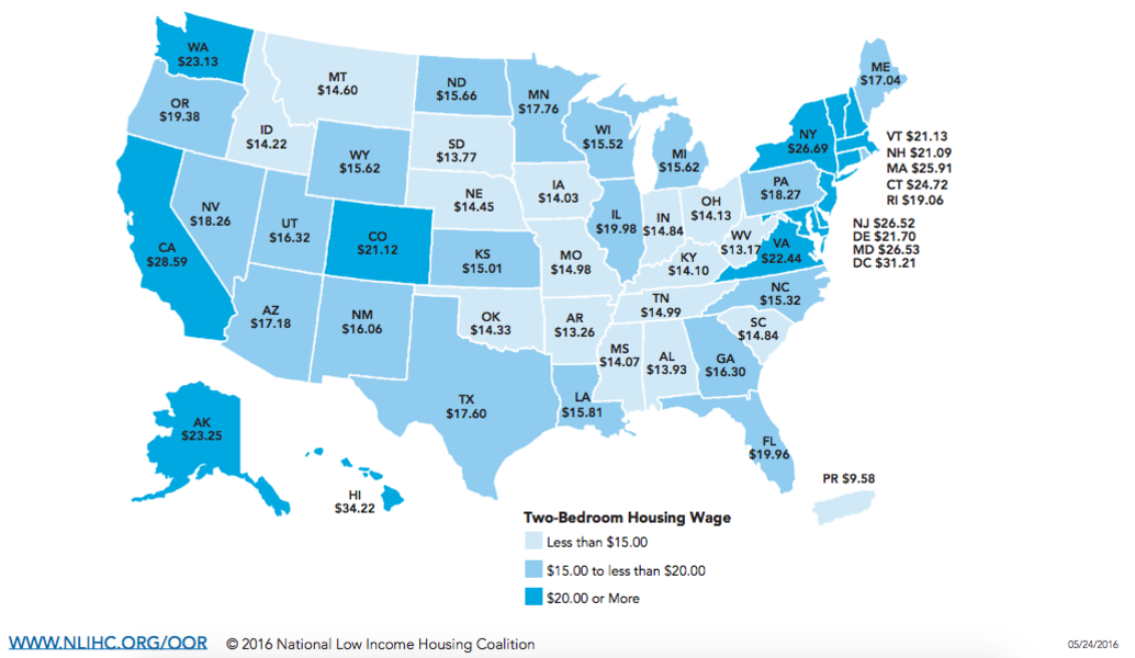 The Minimum Hourly Wage You Need to Pay Rent in all Fifty States ...