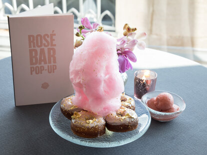 Rainbow Room Rosé Bar Pop-Up Serves Champagne Doughnut Bouquets - Thrillist