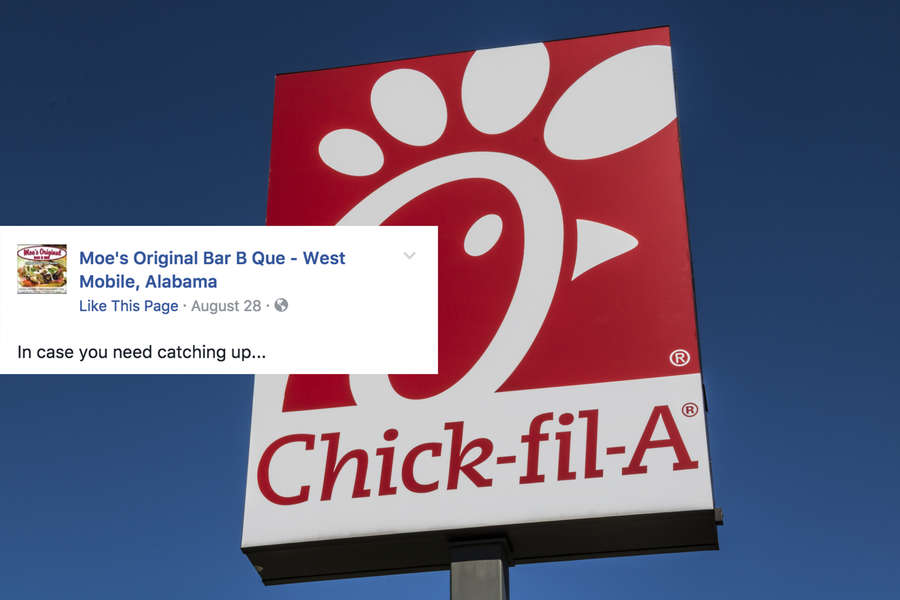 Alabama Chick-fil-A Has Hilarious Sign War With Local BBQ Restaurant ...
