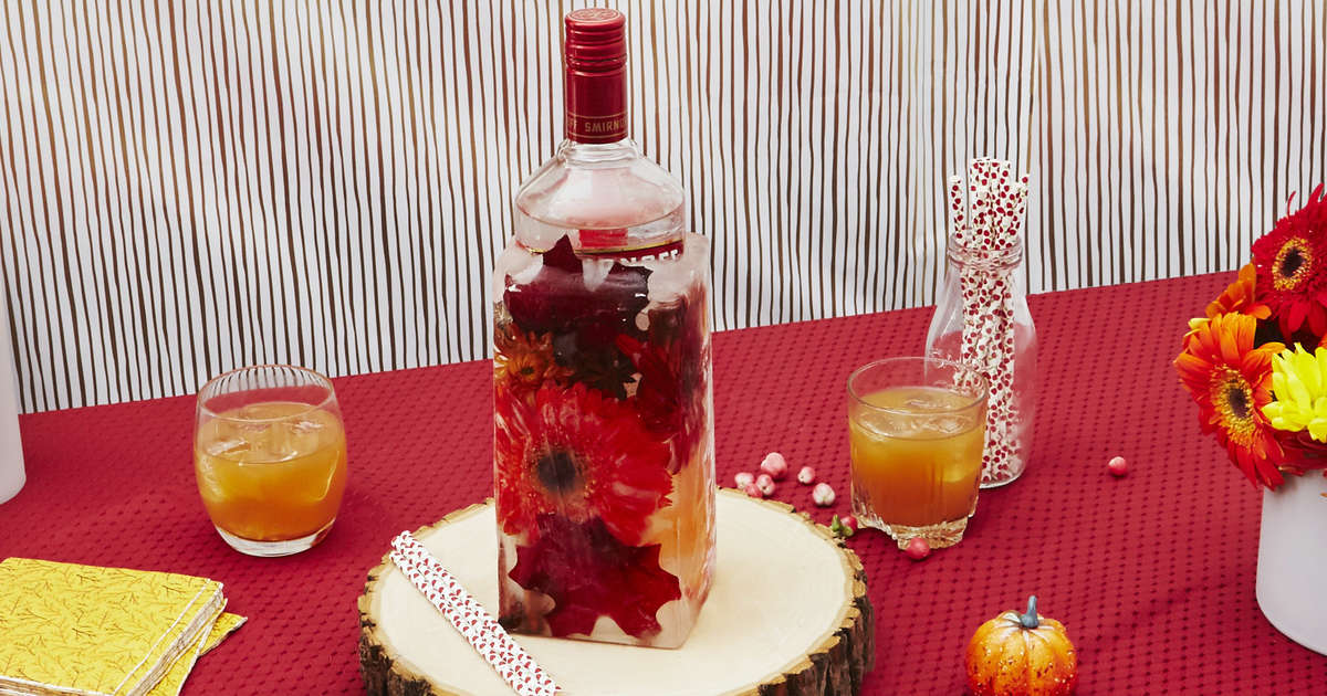 Thanksgiving Centerpiece Ideas: Frozen Vodka Ice Block - Thrillist