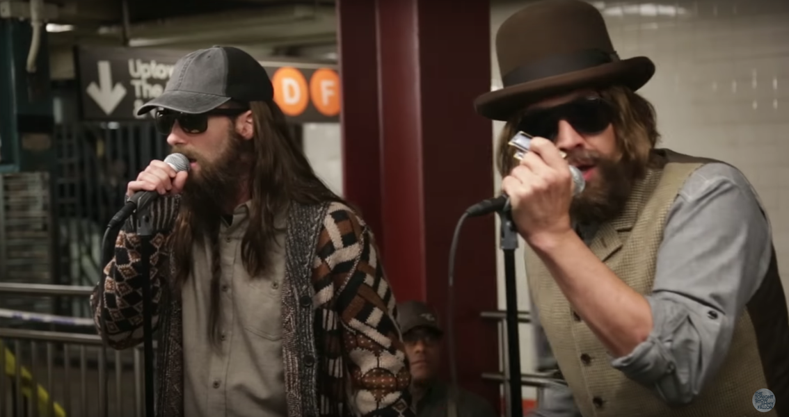Maroon 5 & Jimmy Fallon Perform in Disguise in NYC Subway - Thrillist