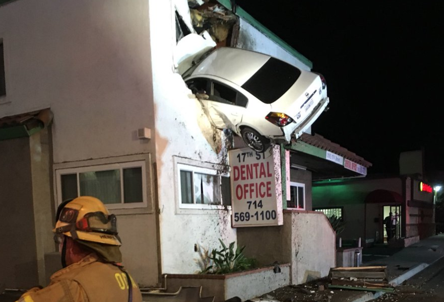Car Crashes Into Second Story Building in Horrifying Video - Thrillist