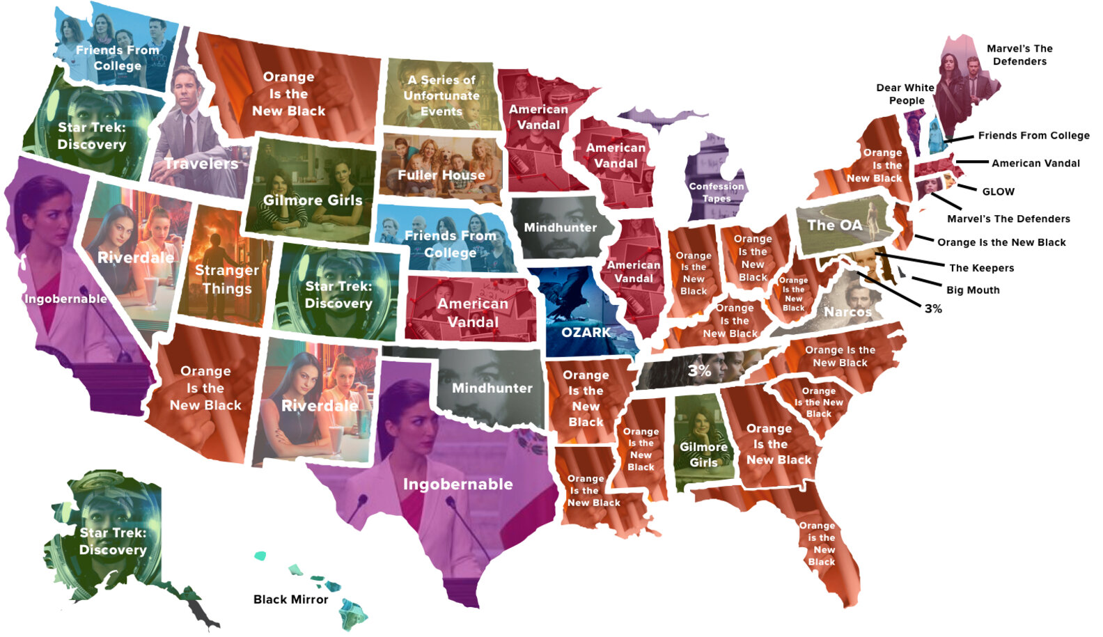 Most Popular Netflix Show in Every State Revealed by Map - Thrillist