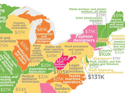Most Typical Jobs in Every State, Mapped by Howmuch - Thrillist