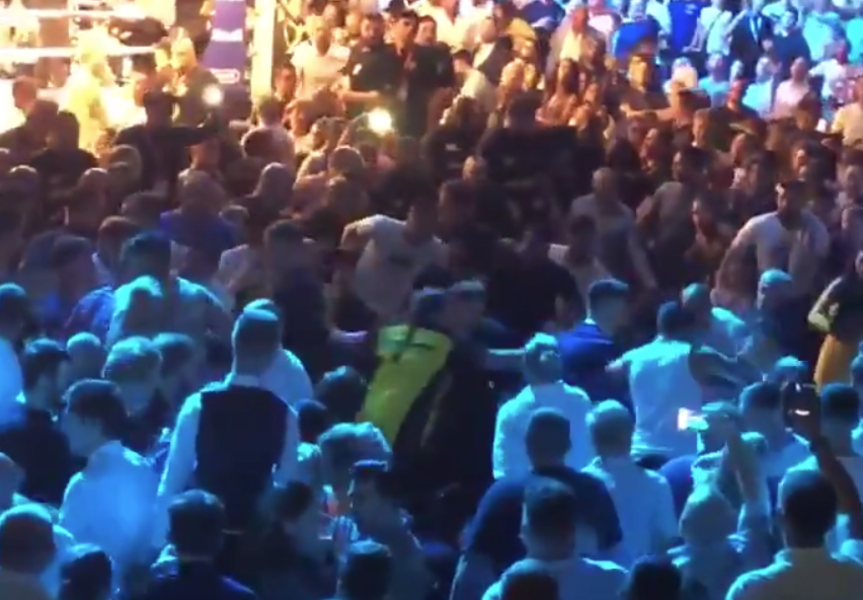 Crowd Fight at Boxing Match So Huge Tyson Fury and Sefer Seferi Watch ...