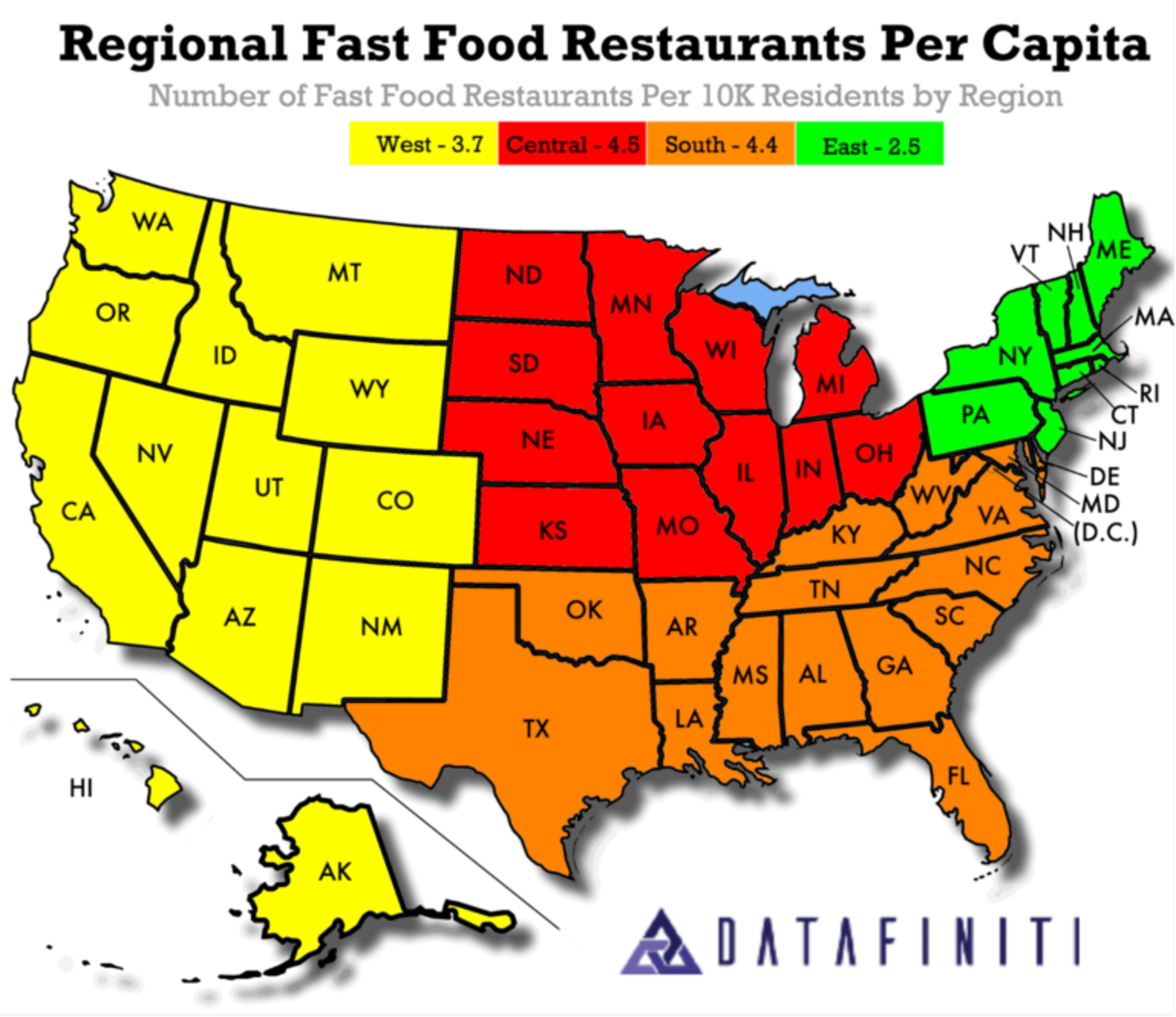 States With the Most Fast Food Restaurants Per Capita, Ranked - Thrillist