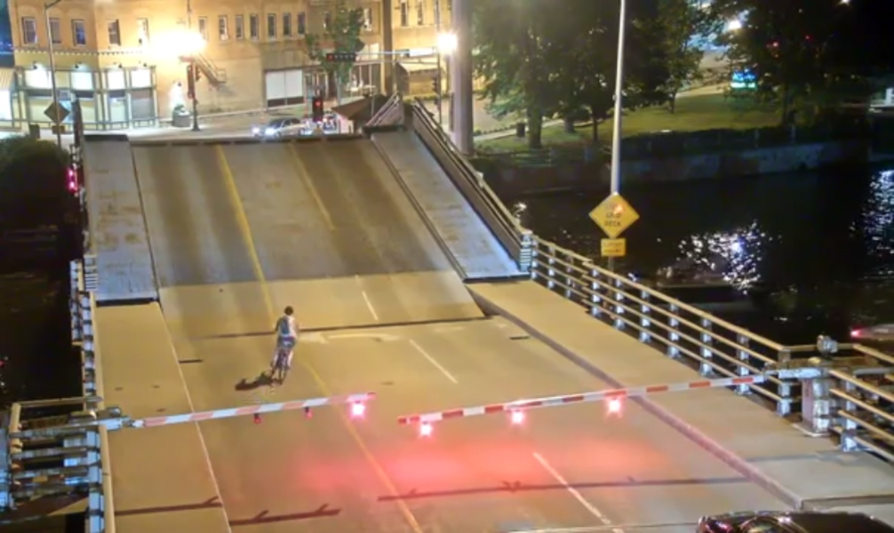Bicyclist Falls in Gap at Drawbridge After Ignoring Warning Signals ...