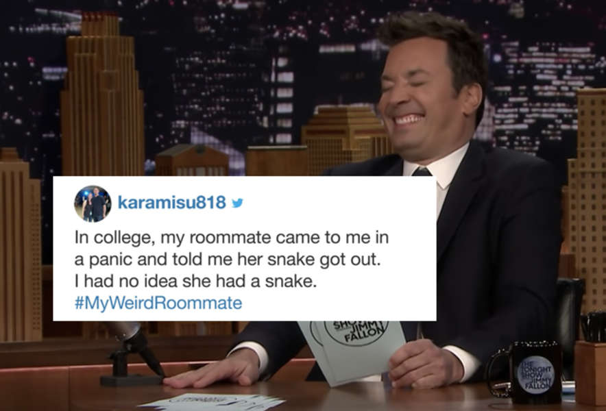 Fallon "Hashtags" Shares Stories About Weird Roommates - Thrillist