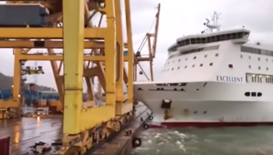 Ferry Crashes Into Crane in Barcelona and Causes a Fire to Break Out ...
