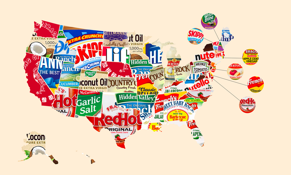 Most Popular Condiment in Every State Revealed by Map - Thrillist