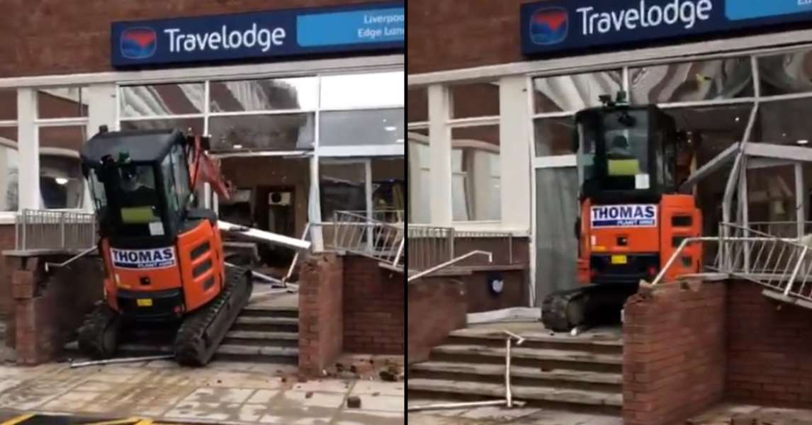 Disgruntled Unpaid Worker Destroys New Travelodge Hotel With Digger ...