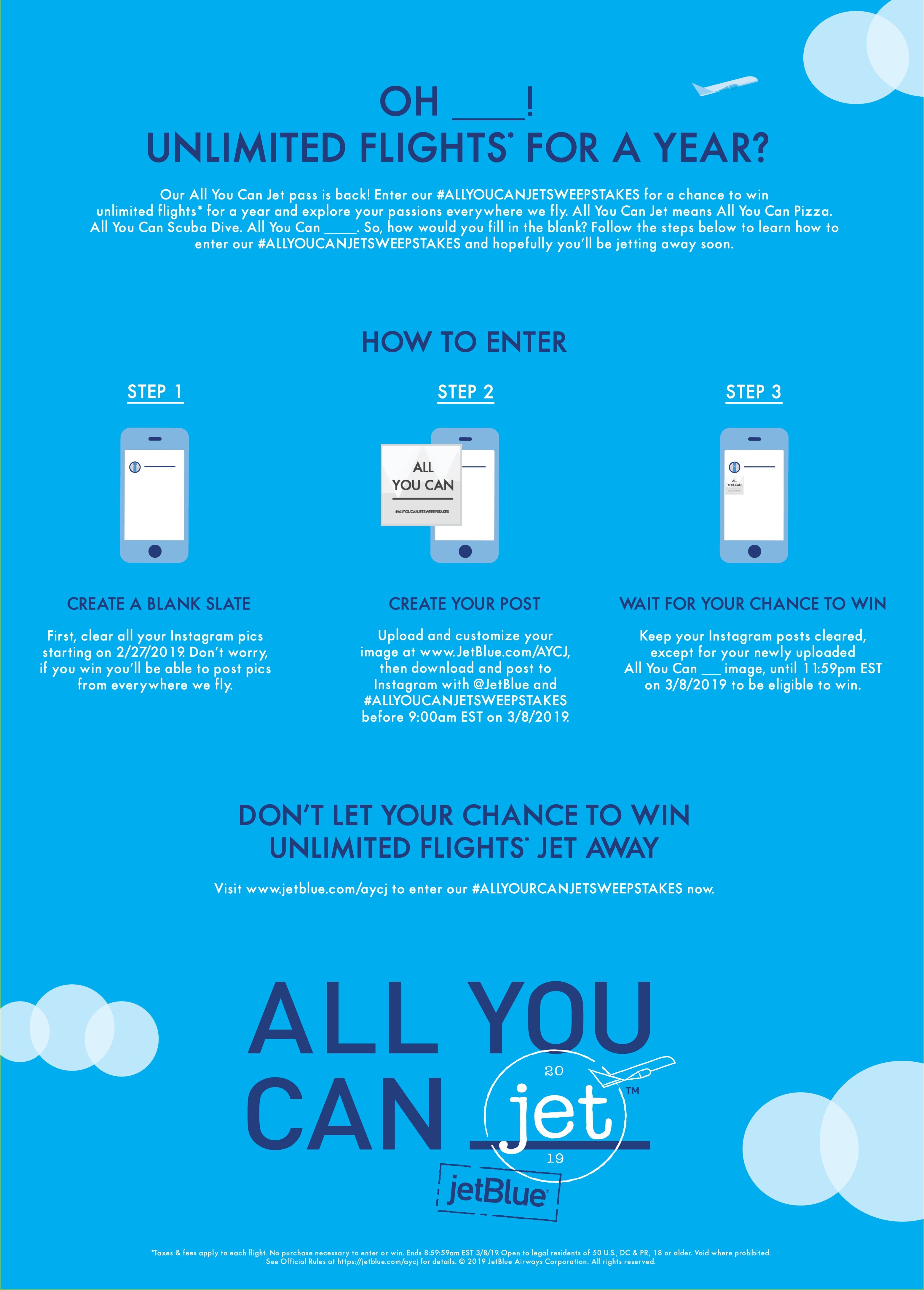 JetBlue's Giving All You Can Jet Passes 2019: How to Win Free Flights ...