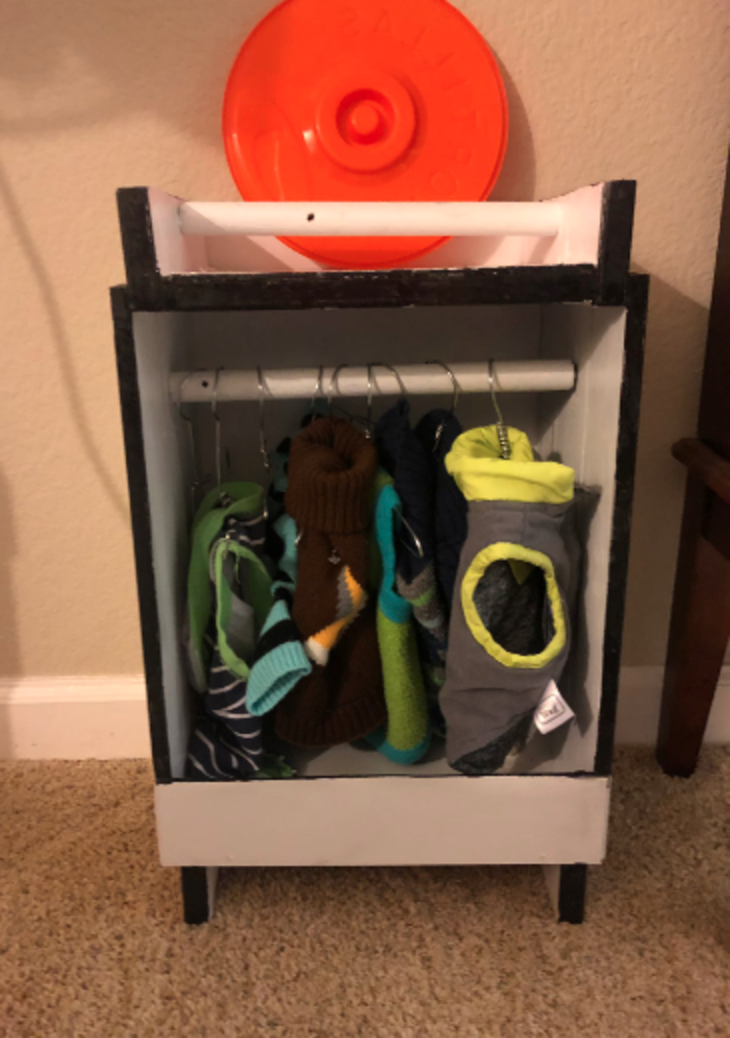 Dad Builds An Adorable Little Closet For Dog Who Loves Clothes - The Dodo
