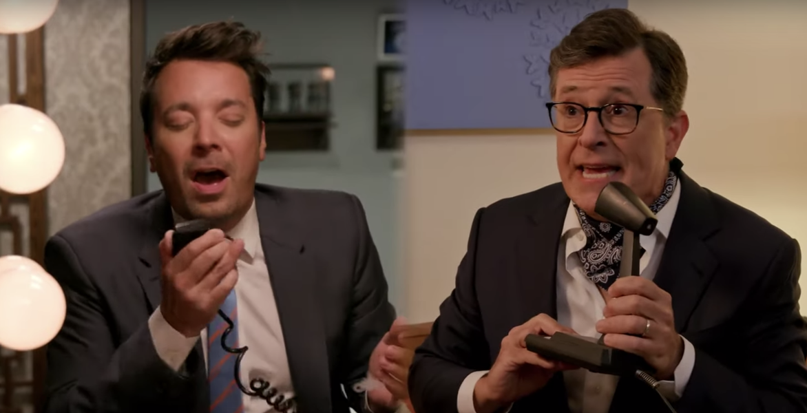 Stranger Things Challenge: Fallon & Colbert Sing 'Neverending Story ...