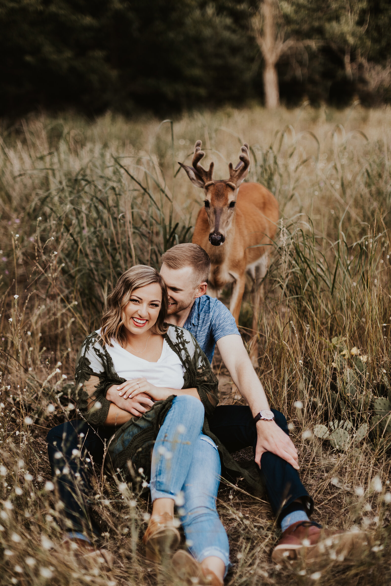 Deer Joins Couple's Engagement Photo Shoot - The Dodo