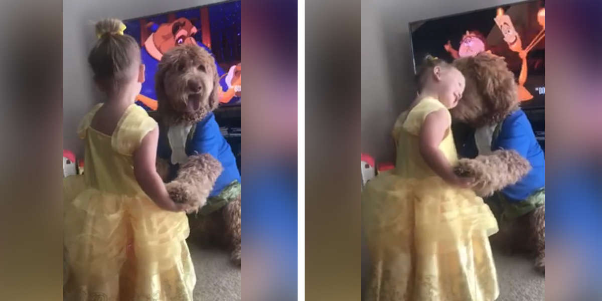 Little Girl And Dog Recreate Scene From 'Beauty And The Beast' - The Dodo