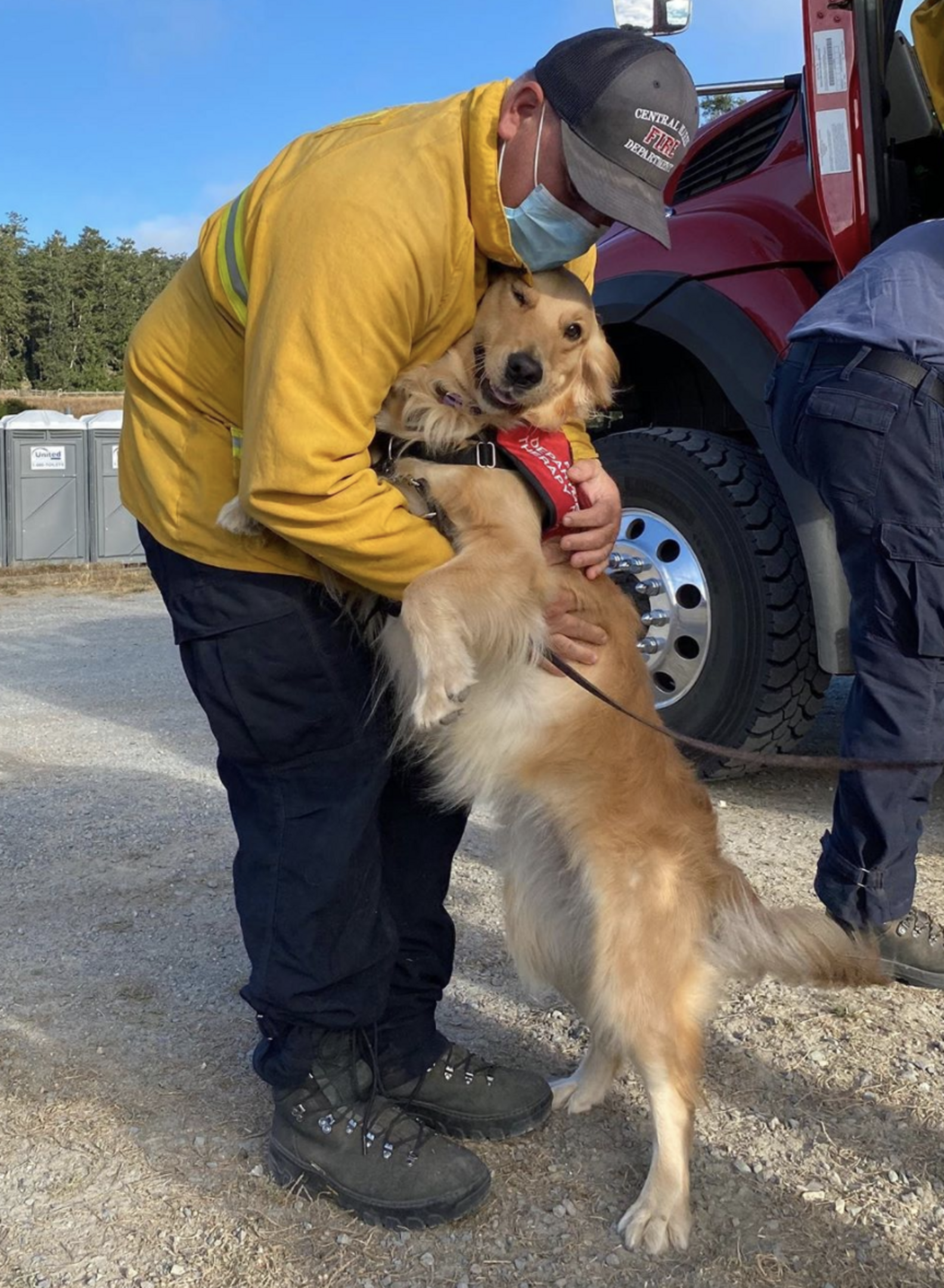 Dog Helps Comfort Firefighters - The Dodo