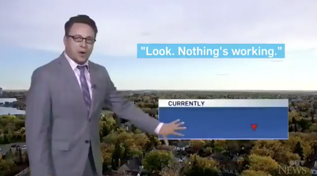 Weather Blooper: Weatherman Covers For Technical Difficulties on CTV ...