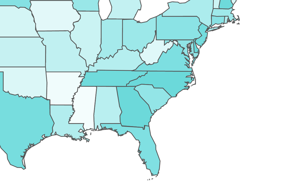 Remote Work 2021 Map: Which States Are the Best for Working from Home ...