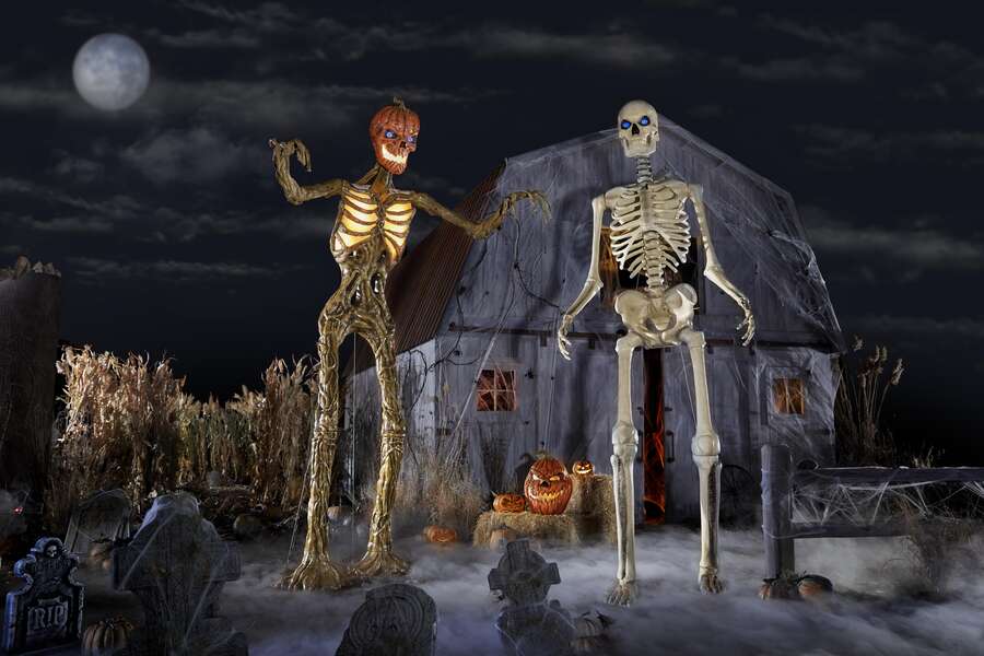 Home Depot s 12 Foot Skeleton Yard Decoration Is Back For Halloween
