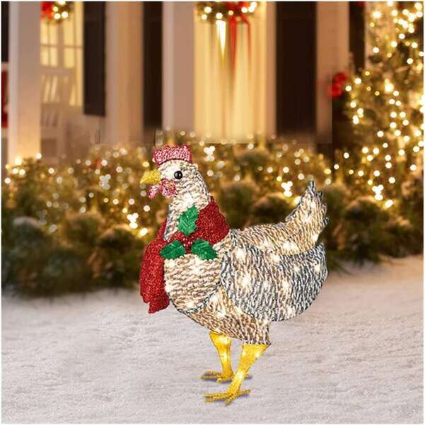 Light Up Chickens With Scarves Make the Perfect Decorations - Thrillist