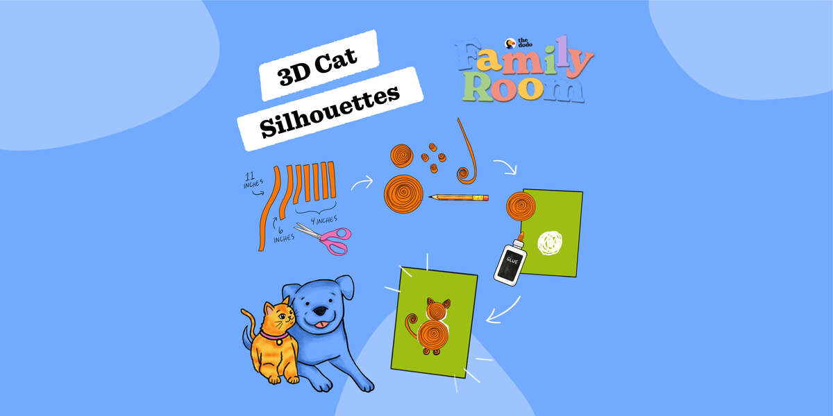 Crafts For Kids: Make 3D Cat Silhouettes Out Of Rolled-Up Construction ...