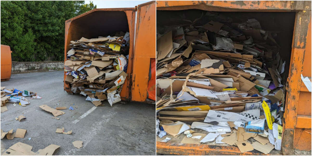 People Hear Cries Coming From Inside Cardboard Compressor - The Dodo