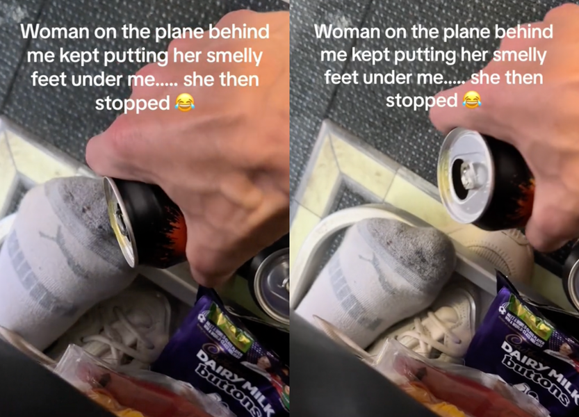 Viral TikTok Shows Controversial Way to Get Plane Feet Away from You ...