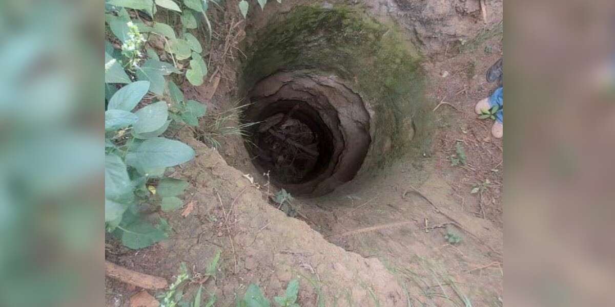 Rescuers Look Into Cavernous Pit And Find Huge Baby Sisters Trapped Far ...