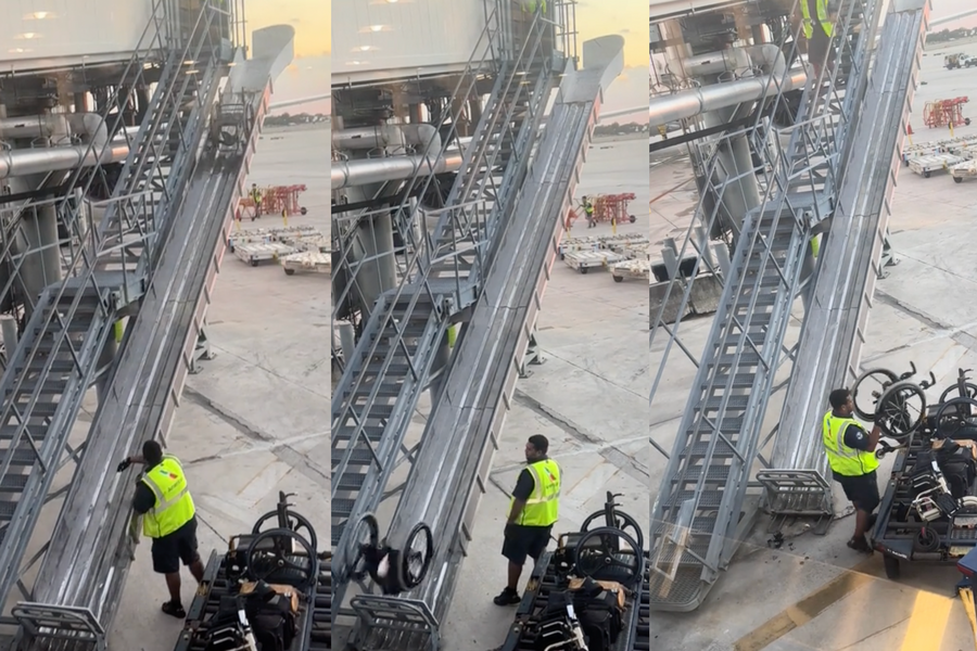 American Airlines Baggage Handler Mishandles Wheelchair in Viral Video ...
