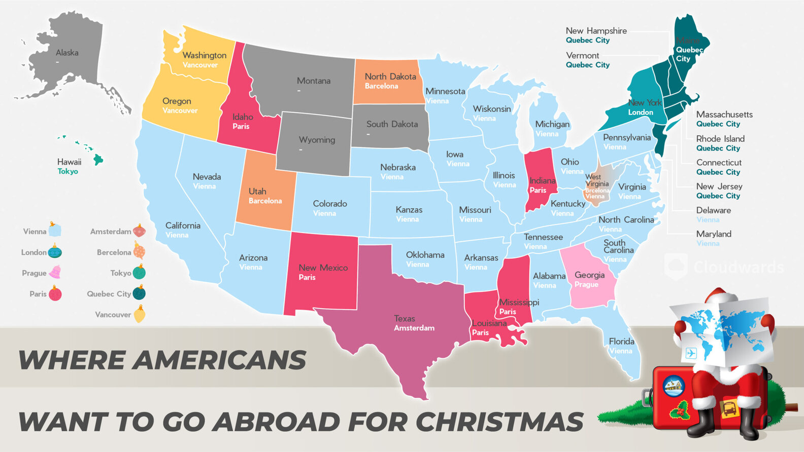 Most Popular Holiday Travel Destinations for Every State, Ranked ...