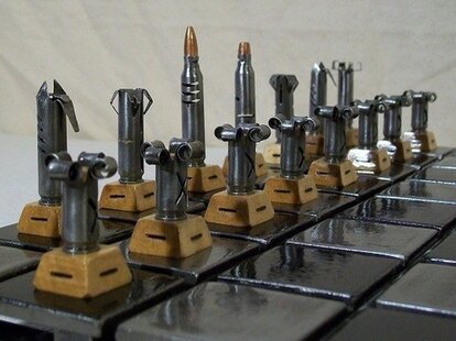 Steel and Bullet Chess Set - Thrillist
