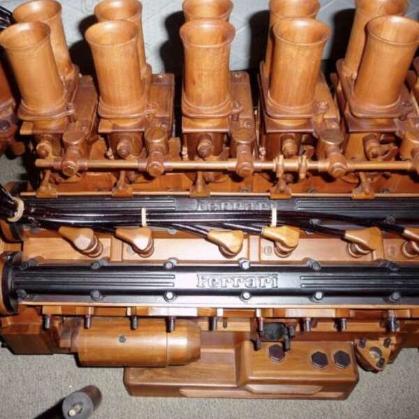 Wooden Ferrari Engine - Thrillist